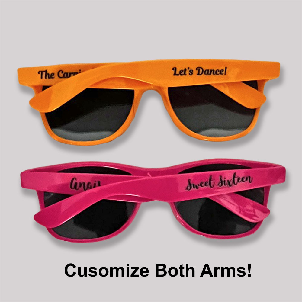 Non Lighted Neon Glasses with Personalized Text – Great Party Glasses
