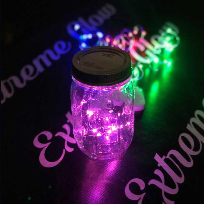 Pink LED Wire Crafting Lights 10 Fairy Lights on Silver Wire
